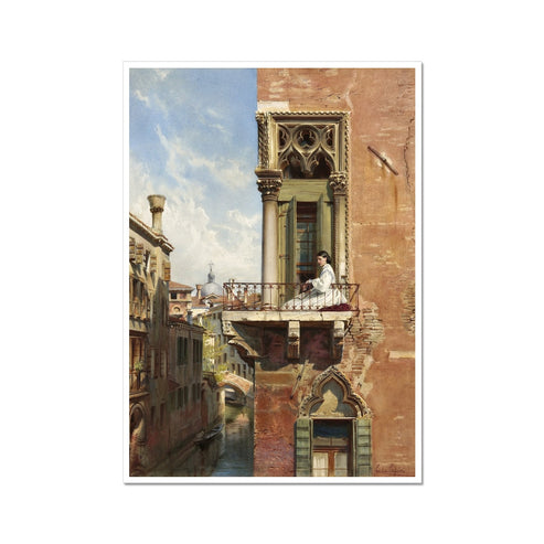 Anna Passini on Balcony in Venice by Ludwig Johann Passini | Buy Fine ...