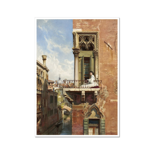 Anna Passini on Balcony in Venice by Ludwig Johann Passini | Buy Fine ...